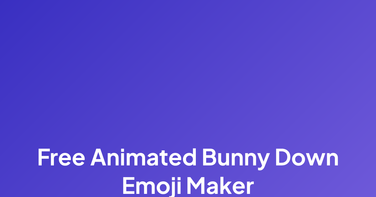 Free Animated Bunny Down Emoji Maker | MakeEmoji