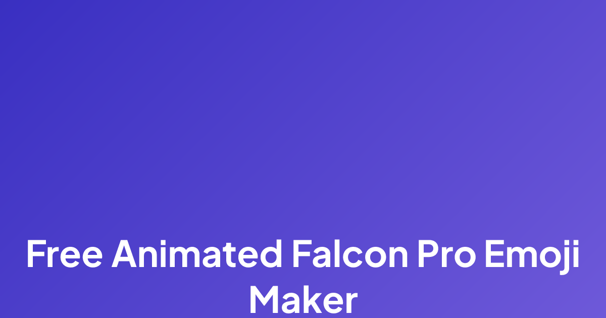 Free Animated Falcon Pro Emoji Maker | MakeEmoji