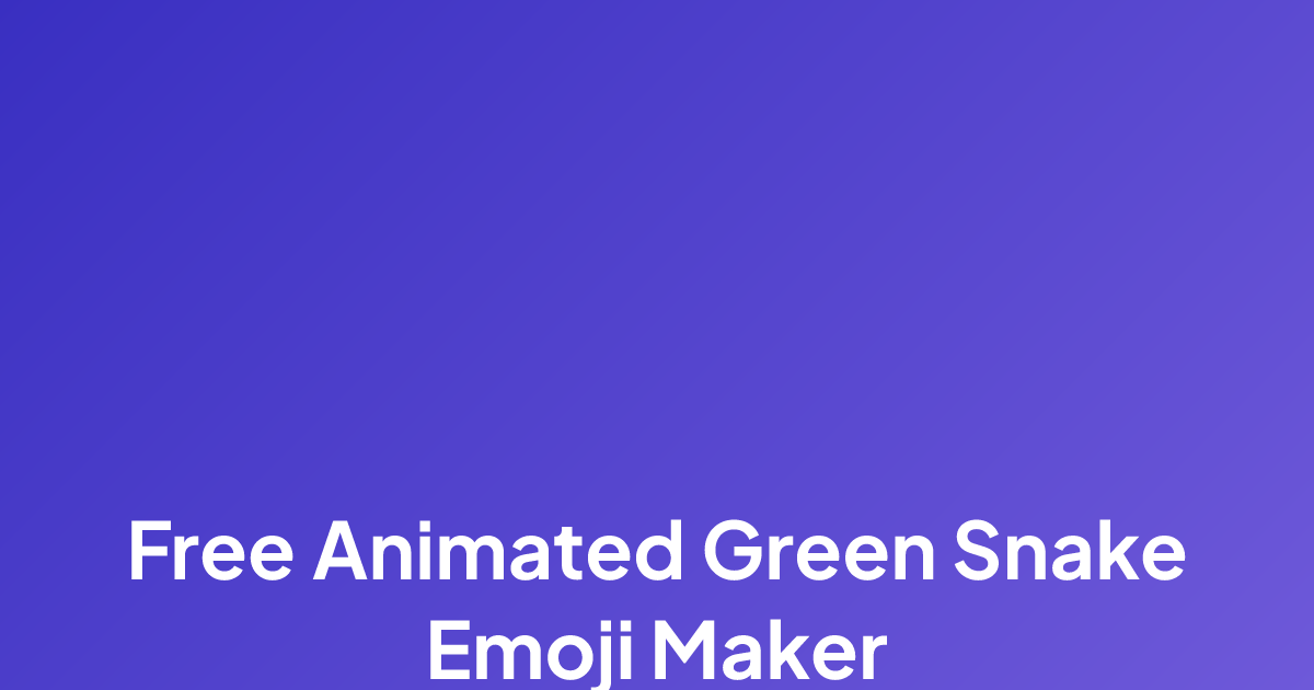 Free Animated Green Snake Emoji Maker | MakeEmoji