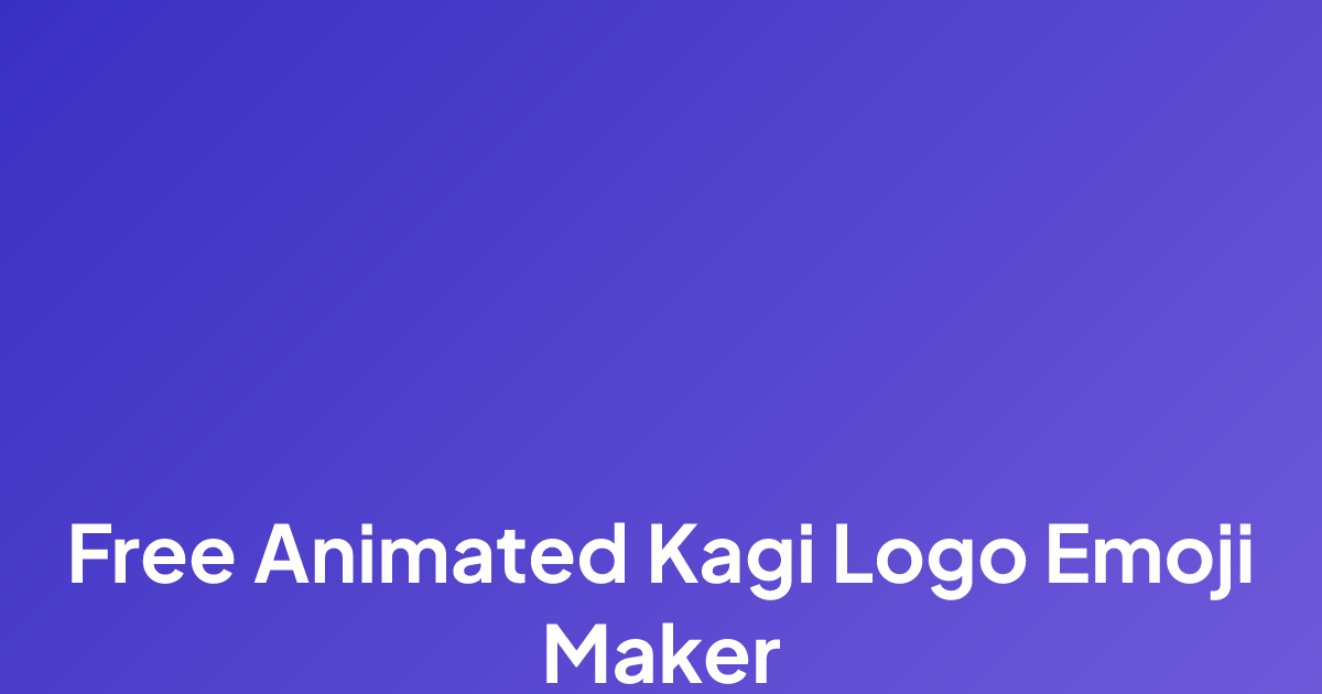Free Animated Kagi Logo Emoji Maker | MakeEmoji
