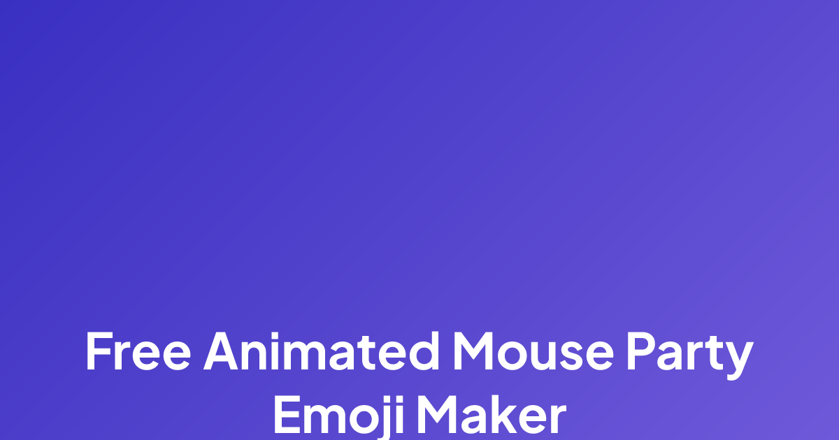 Free Animated Mouse Party Emoji Maker | MakeEmoji