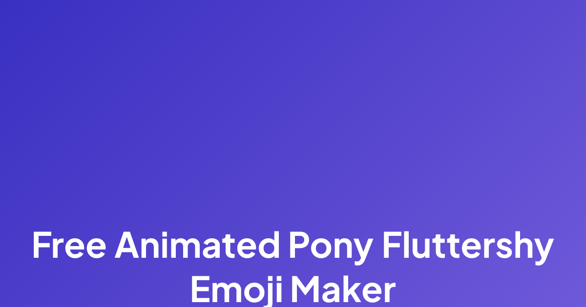 Free Animated Pony Fluttershy Emoji Maker | MakeEmoji