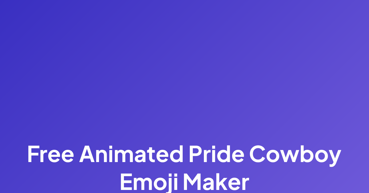 Free Animated Pride Cowboy Emoji Maker | MakeEmoji