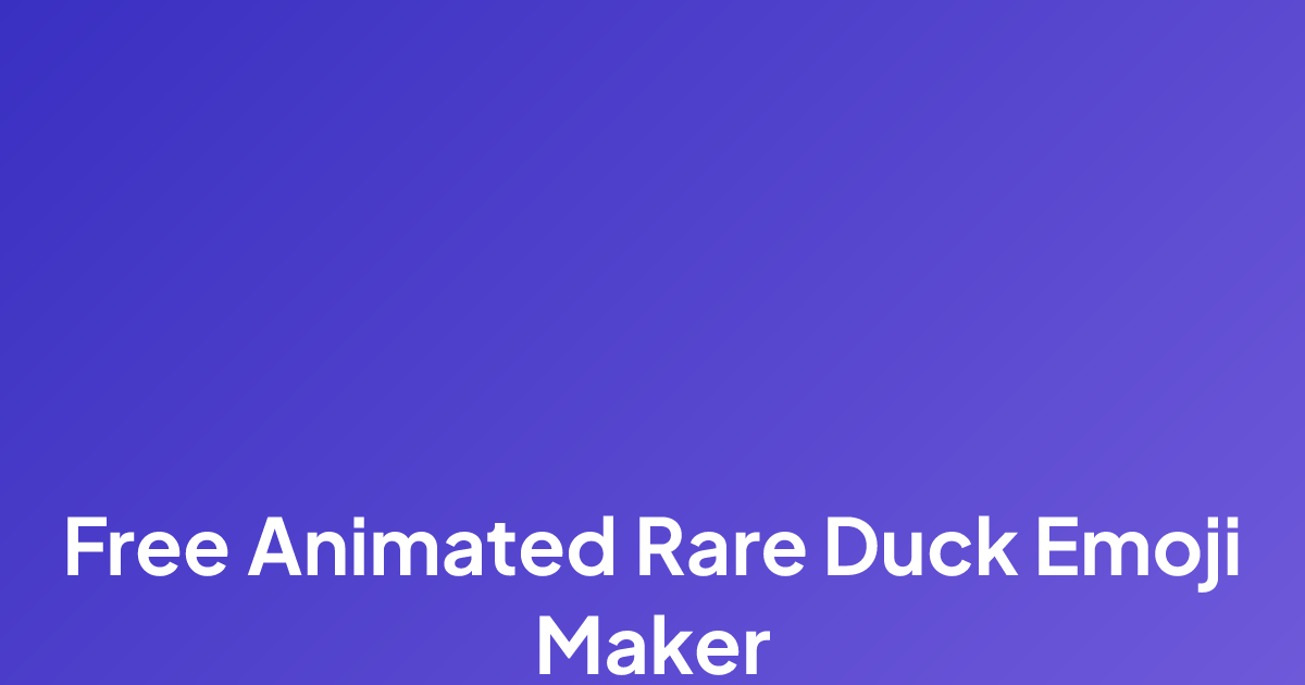 Free Animated Rare Duck Emoji Maker | MakeEmoji