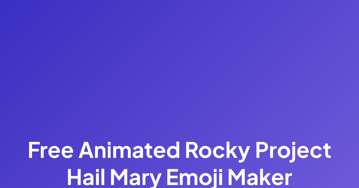Free Animated Rocky Project Hail Mary Emoji Maker | MakeEmoji