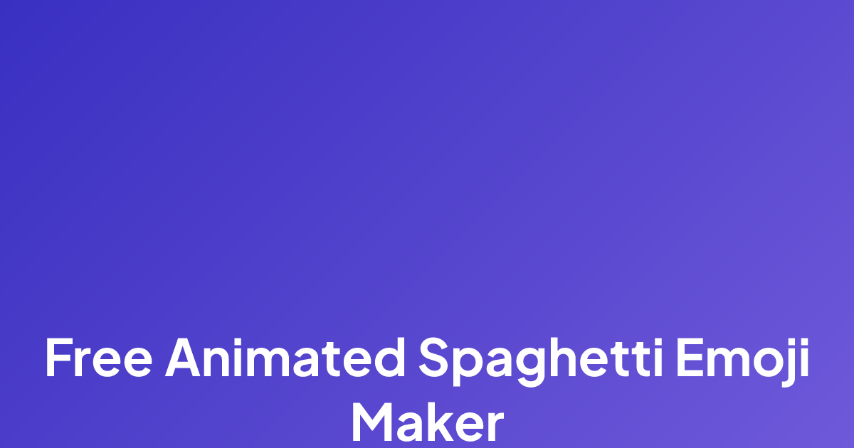 Free Animated Spaghetti Emoji Maker | MakeEmoji