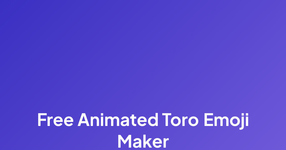 Free Animated Toro Emoji Maker | MakeEmoji